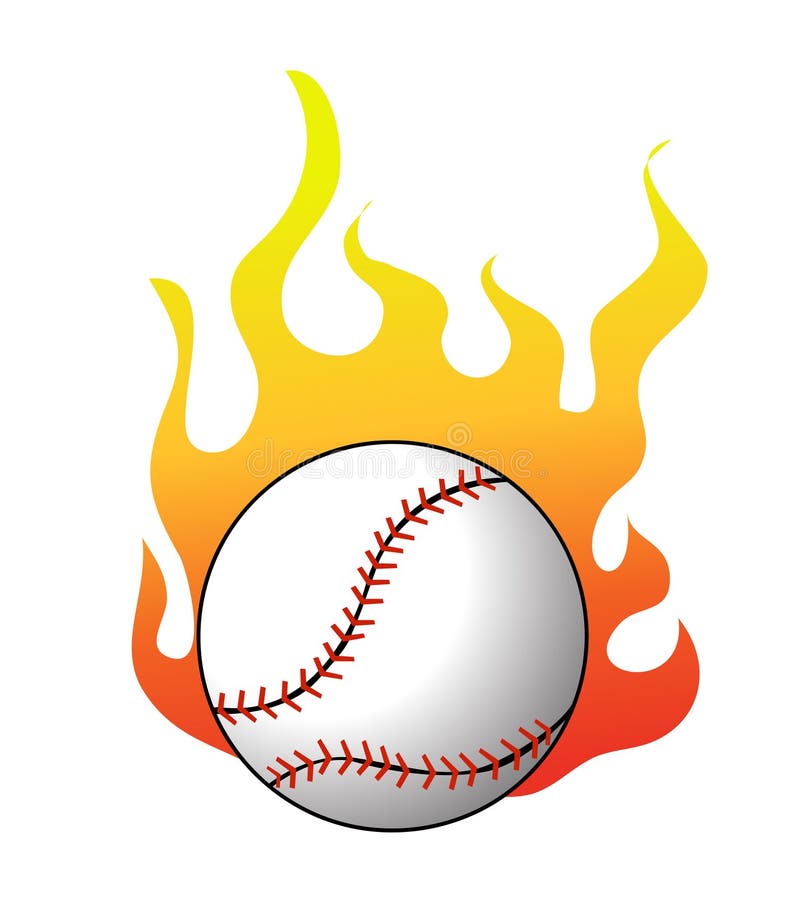 Baseball with Flames Vector Stock Vector - Illustration of catcher ...