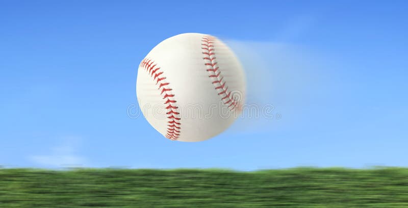 Baseball Flies in Fast Motion in a Competitive Stock Photo - Image of ...