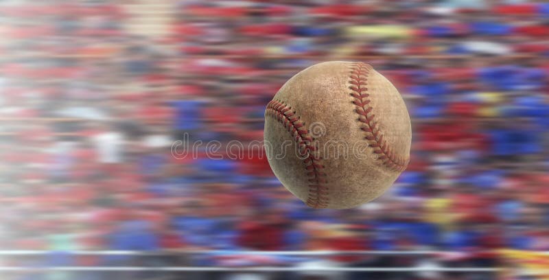 Baseball Flies in Fast Motion in a Competitive Stadium Editorial Stock ...