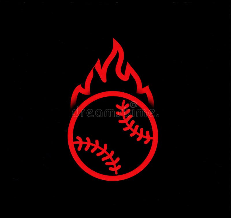 A Baseball is Flying with Flames Coming Out of it Stock Image - Image ...