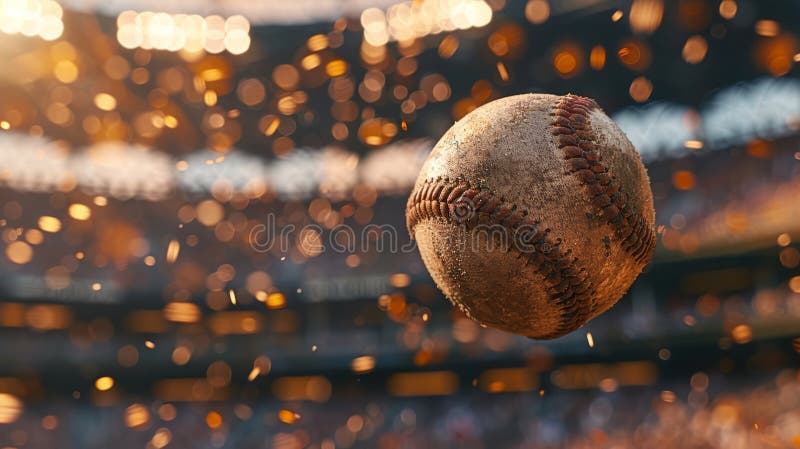 Baseball flying in stadium stock photo. Image of equipment - 354586390