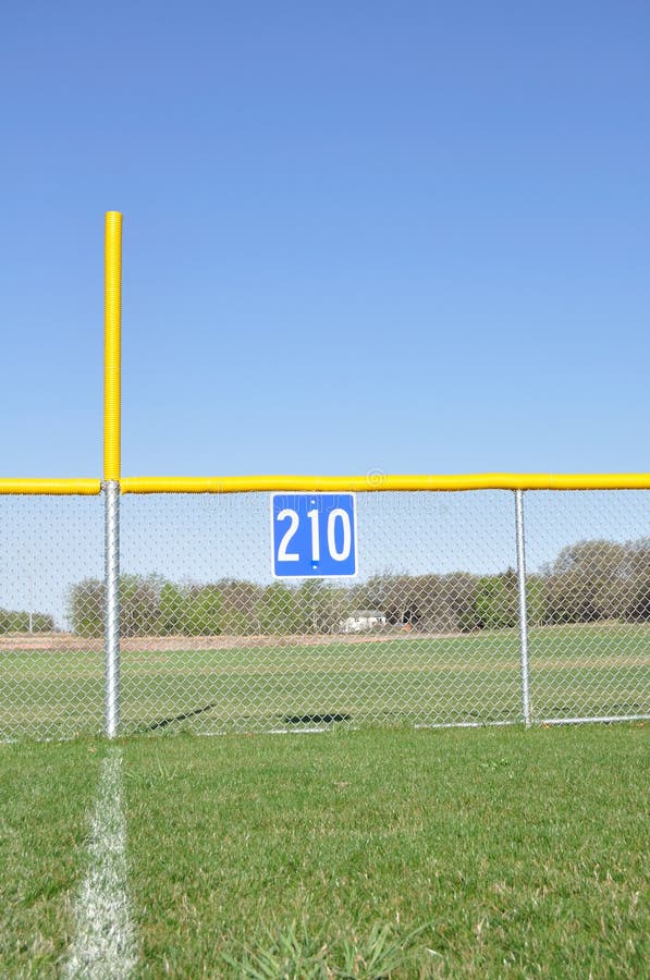 Baseball Foul Pole and Outfield Fence Stock Photo - Image of outside ...