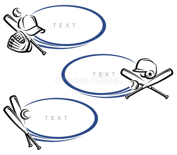 Baseball Frame Set. Collection Icons Cricket Stock Vector ...