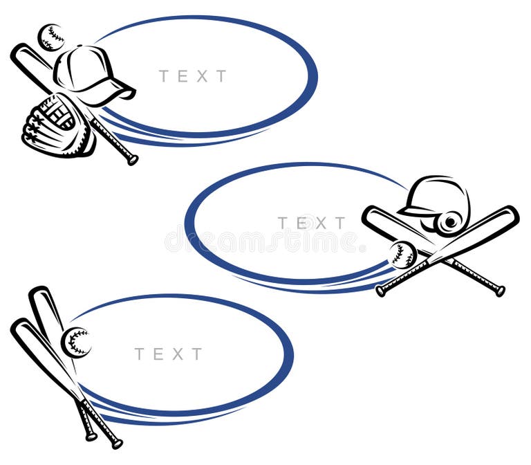 Baseball Frame Set. Collection Icons Cricket Stock Vector ...