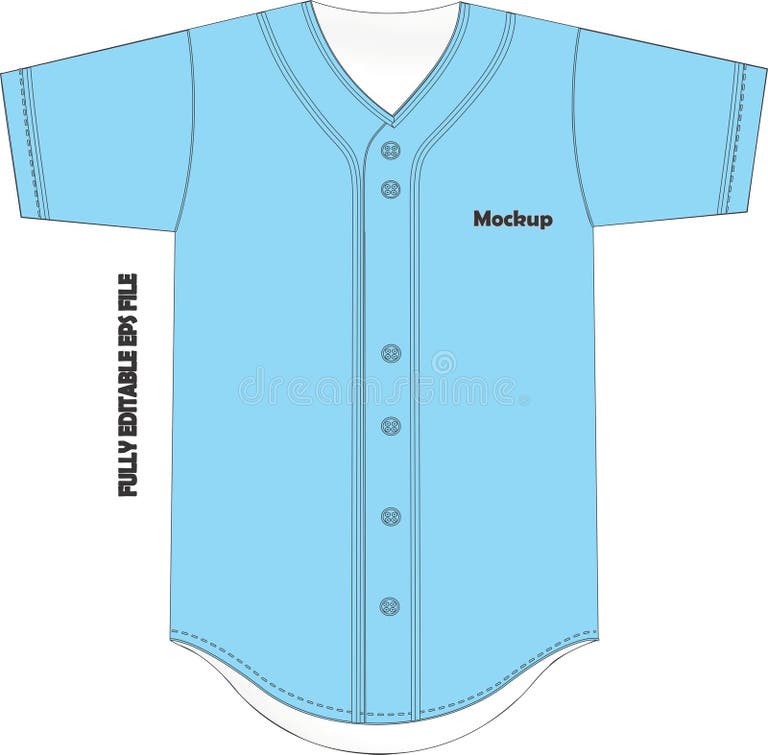 Baseball Full Button Two Button V Neck Jersey Mock Ups Templates Stock ...
