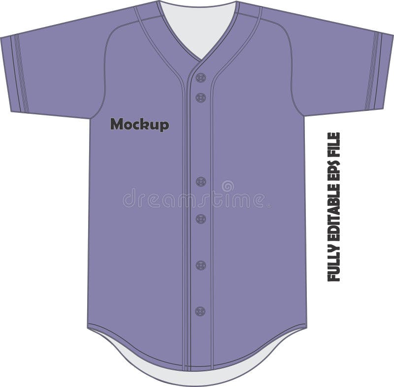 Baseball Full Button Two Button V Neck Jersey Mock Ups Templates Stock ...