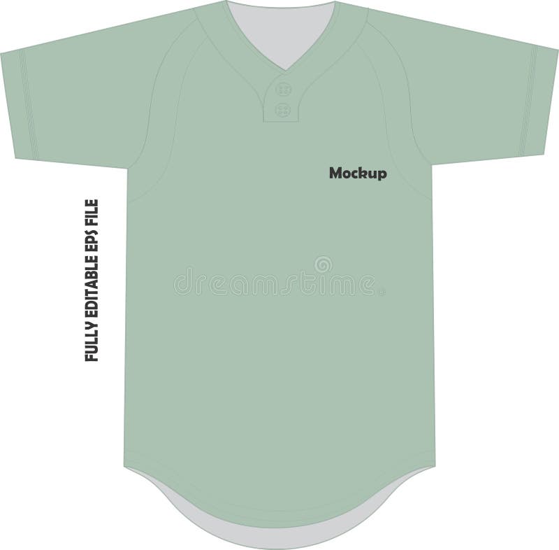 Baseball Full Button Two Button V Neck Jersey Mock Ups Templates Stock ...