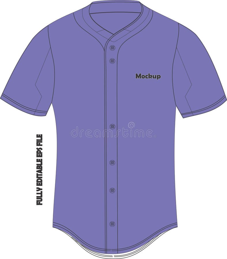 Baseball Full Button Two Button V Neck Jersey Mock Ups Templates Stock ...