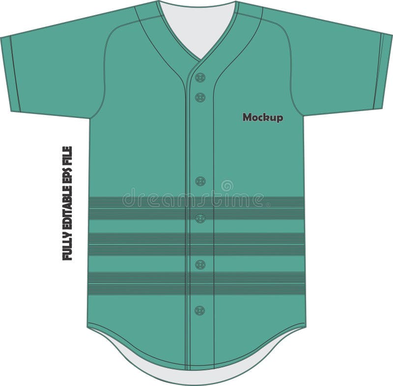 Baseball Full Button Two Button V Neck Jersey Mock Ups Templates Stock ...