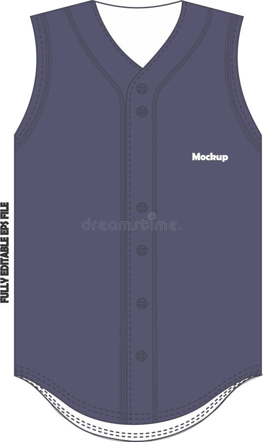 Baseball Full Button Two Button V Neck Jersey Mock Ups Templates Stock ...
