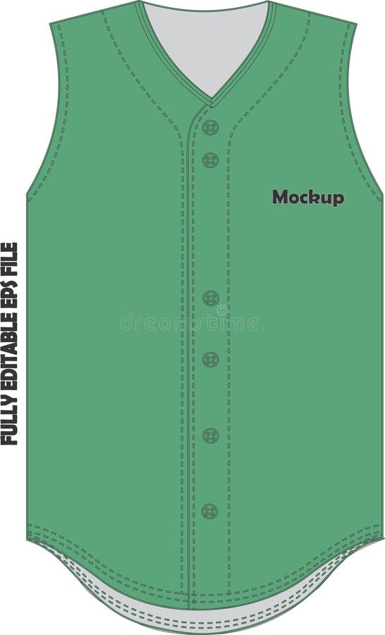 Baseball Full Button Two Button V Neck Jersey Mock Ups Templates Stock ...