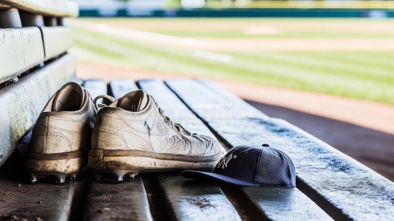 Baseball Gear on the Bench stock image. Image of baseball - 339078631