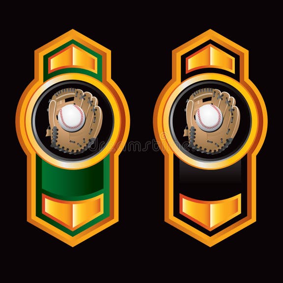 Baseball in Glove on Vertical Orange Arrow Ads Stock Vector ...