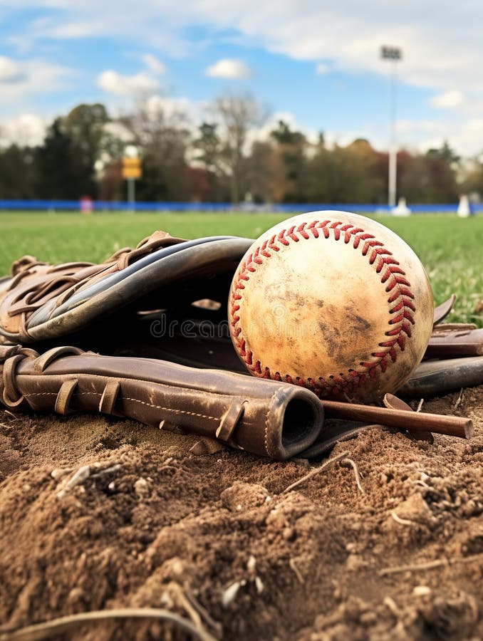Baseball gloves and ball stock illustration. Illustration of american ...