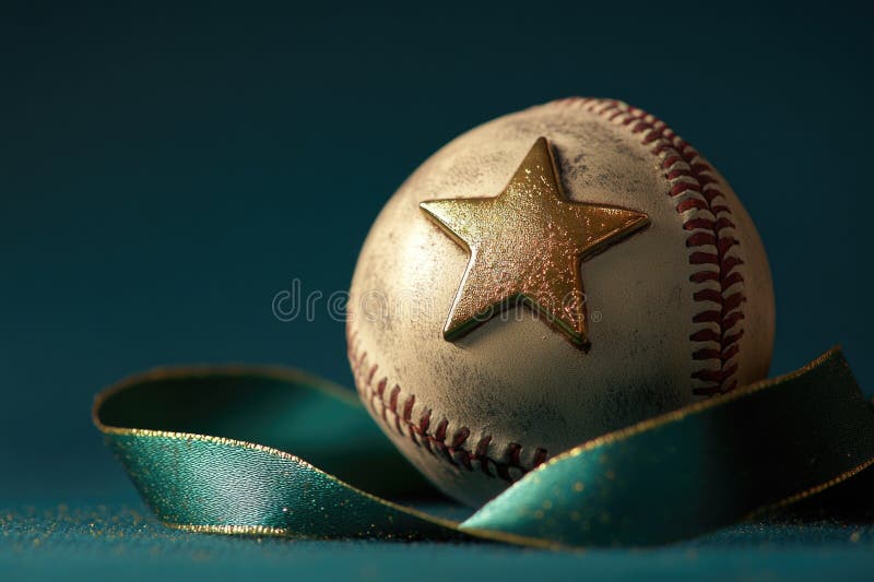 Baseball with Gold Star stock image. Image of sports - 388721091