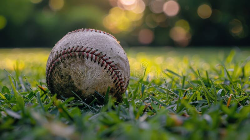 Baseball on Green Field stock photo. Image of bright - 311460650