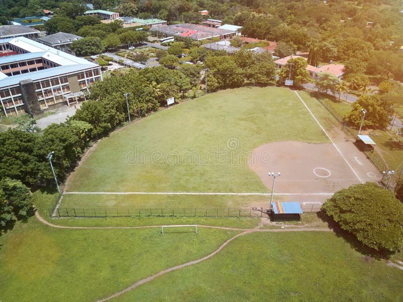Green baseball field stock image. Image of aerial, game - 116501505