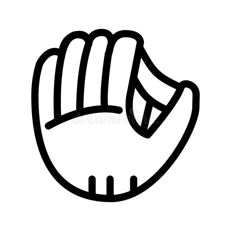 Baseball Hand Line Vector Icon Stock Vector - Illustration of baseball ...