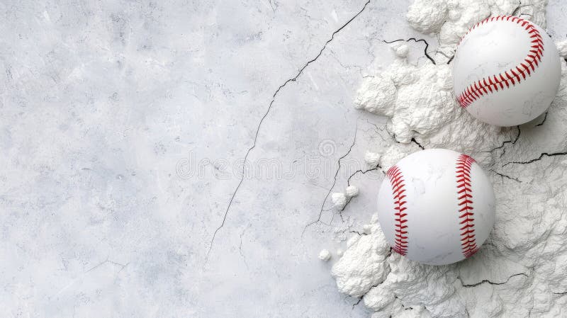 A Baseball Has Broken through a Cracked White Wall, Leaving a Hole and ...