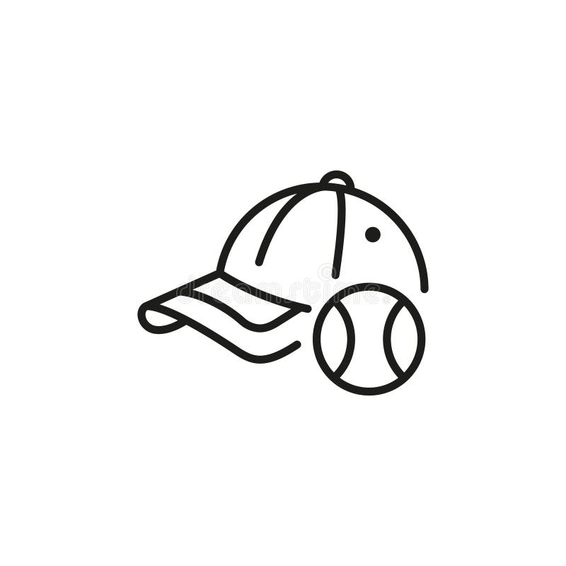 Baseball Hat and Ball icon stock illustration. Illustration of ...