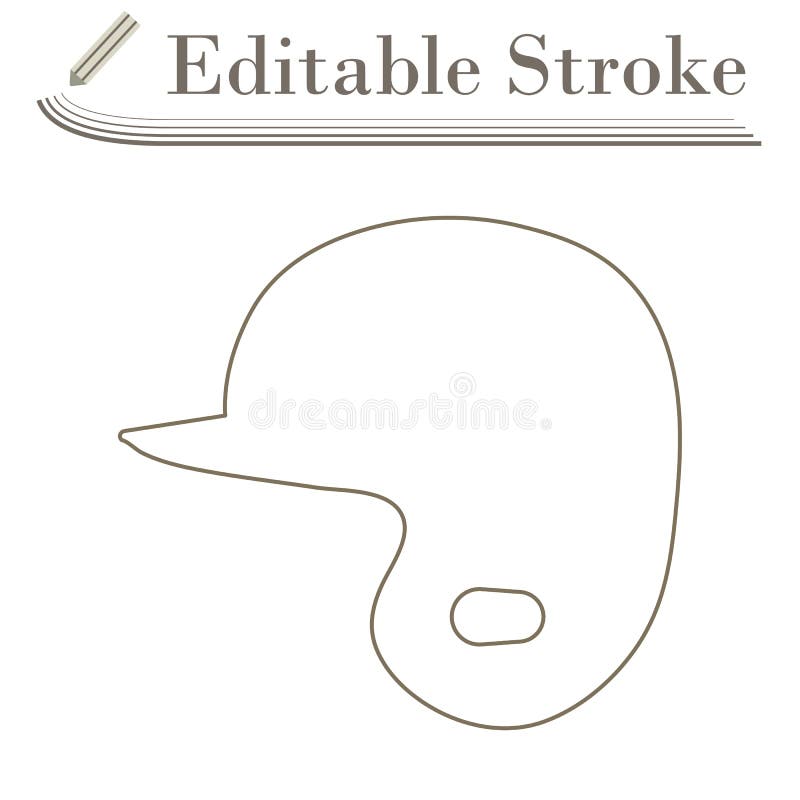 Baseball Helmet Icon stock vector. Illustration of outline - 202154373