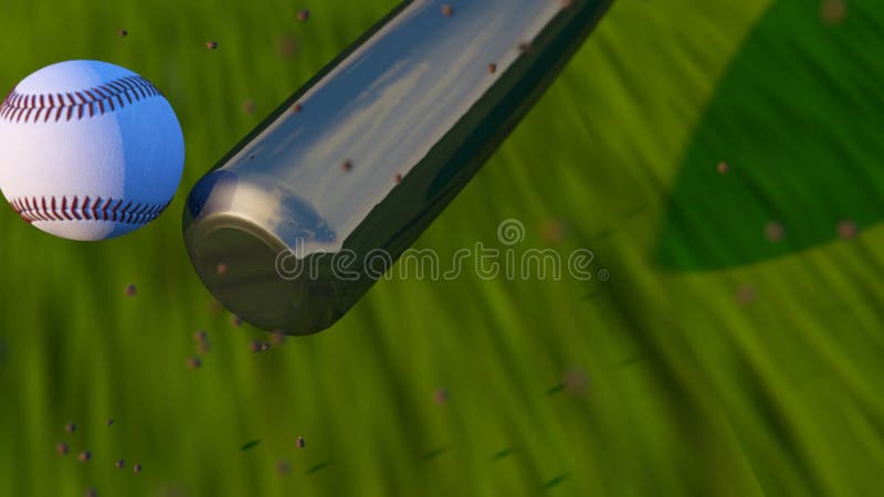 Baseball Bat Hitting Ball Scenery Animation Stock Footage - Video of ...