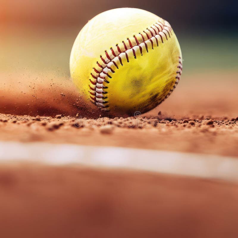 Baseball Hits the Ground Cause a Cloud of Dust.generative AI Stock ...