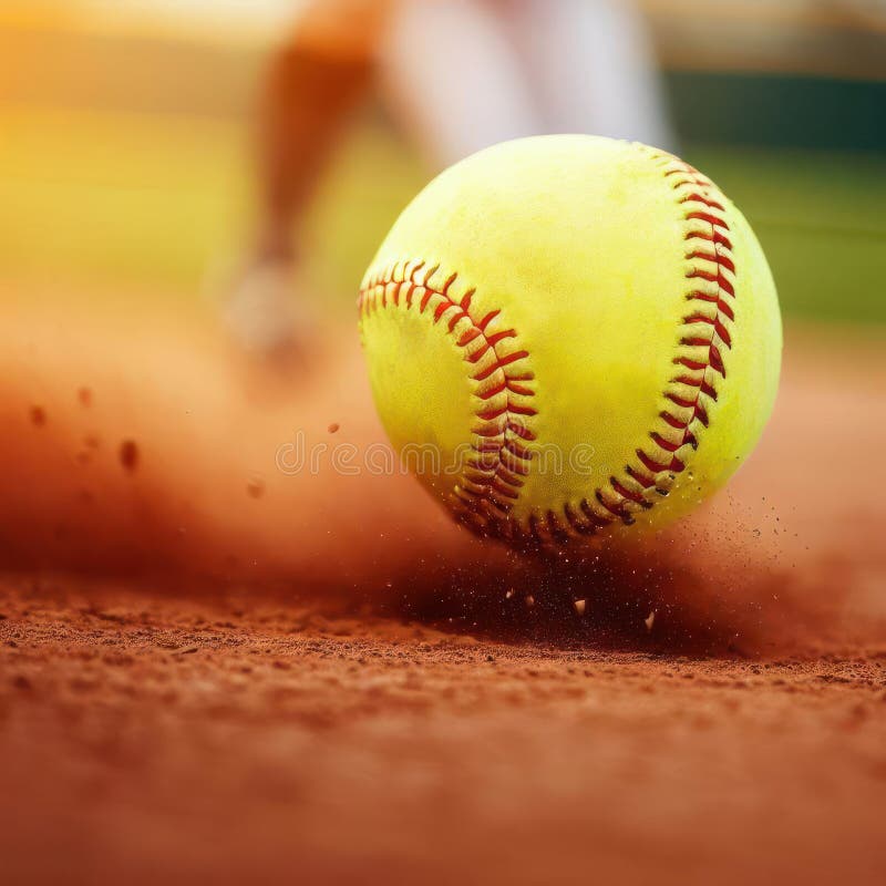 Baseball Hits the Ground Cause a Cloud of Dust.generative AI Stock ...