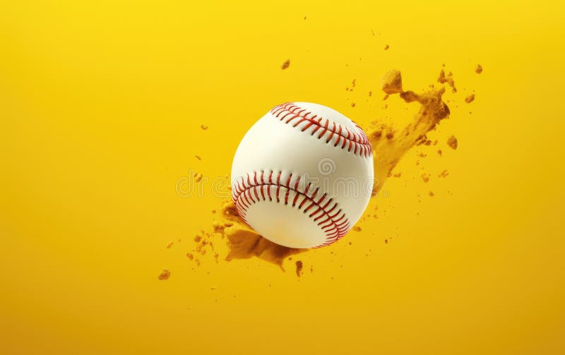 Baseball Hitting a Yellow Surface Stock Photo - Image of competition ...