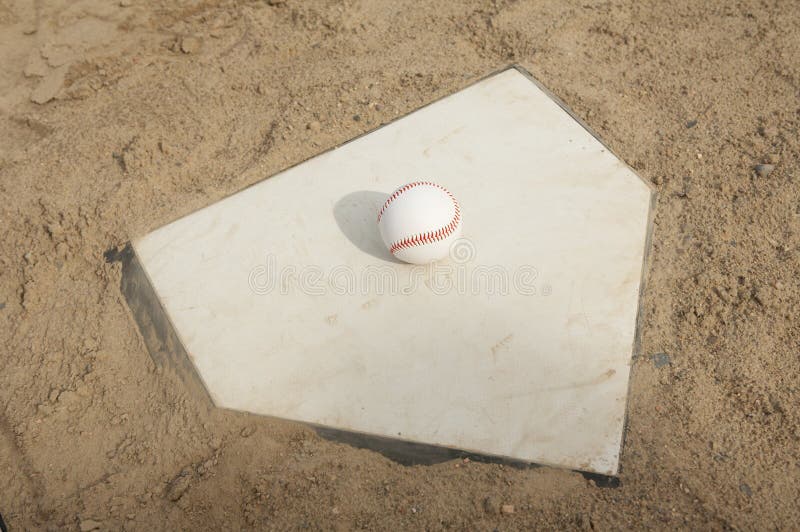 Baseball on Home Plate stock image. Image of nostalgia - 4785961