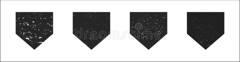 Baseball Home Plate Textured. Vector Template Design. Silhouette ...
