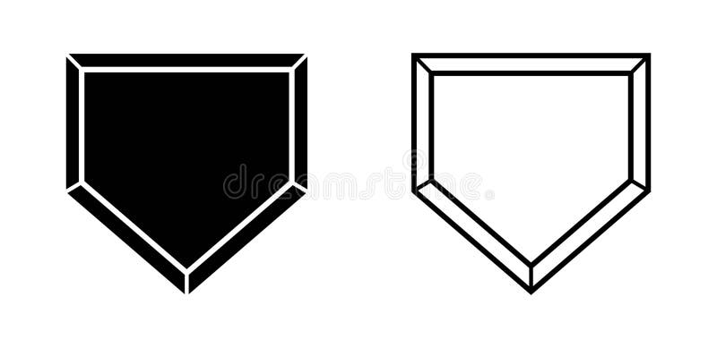 Baseball Home Plate Vector Icon. Vector Template Design. Silhouette ...