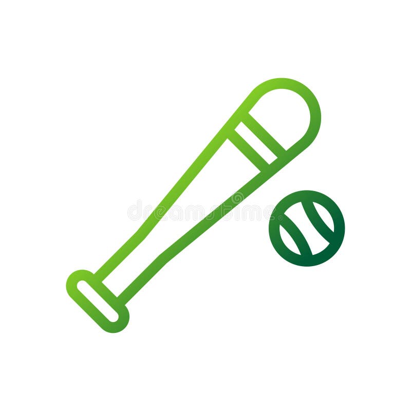 Baseball Icon Gradient Green Colour Sport Symbol Illustration Stock ...