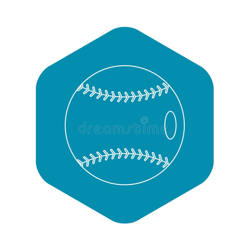 Baseball Icon, Outline Style Stock Vector - Illustration of national ...
