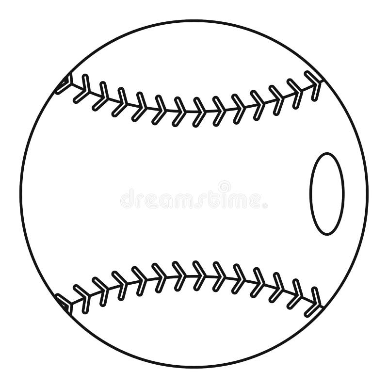 Baseball Icon, Outline Style Stock Vector - Illustration of play, color ...
