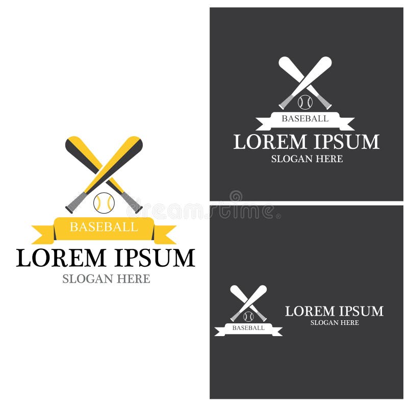Baseball Icon and Symbol Vector Template Stock Illustration ...