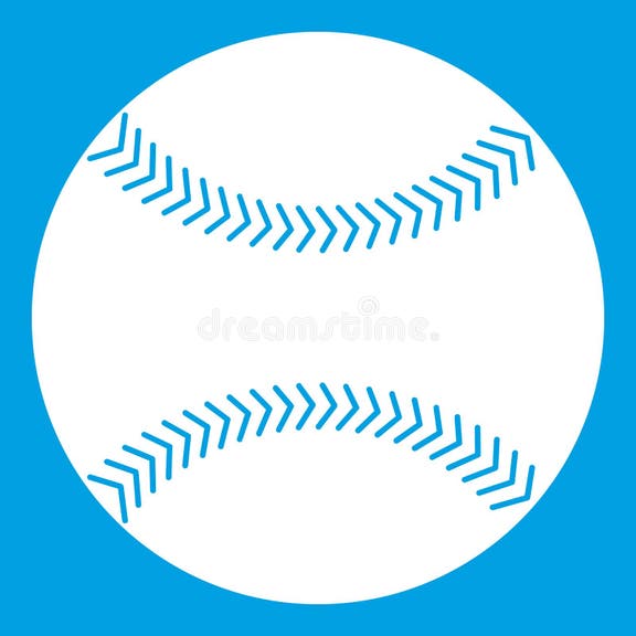 Baseball icon white stock vector. Illustration of seam - 96359024
