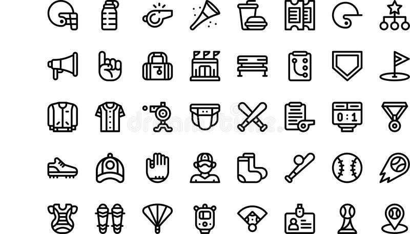 Baseball Icons High-Quality Vector Icons Collection with Editable ...