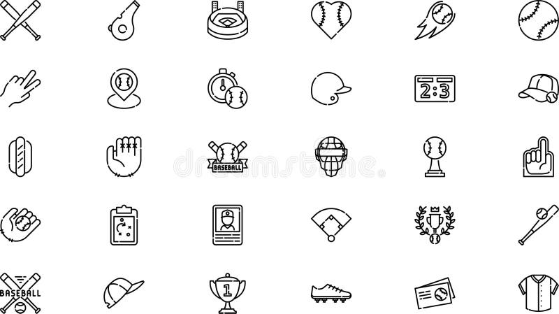 Baseball Icons High-Quality Vector Icons Collection with Editable ...