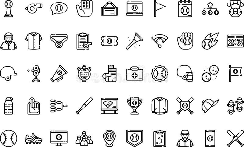 Baseball Icons High-Quality Vector Icons Collection with Editable ...