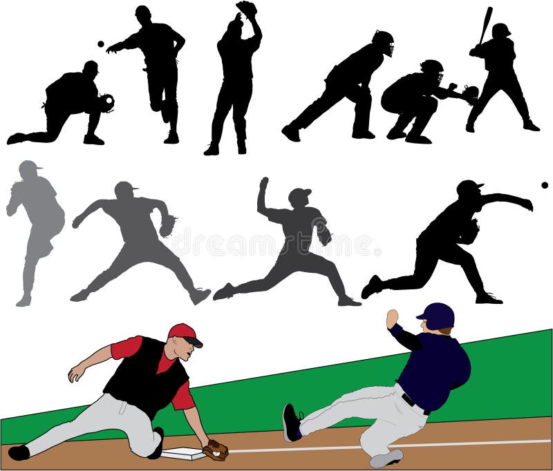 Baseball Player Sliding Clip Art