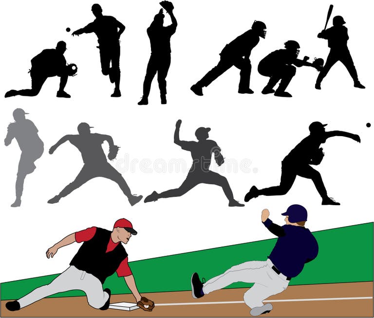 Baseball Player Slide Stock Illustrations – 117 Baseball Player Slide ...