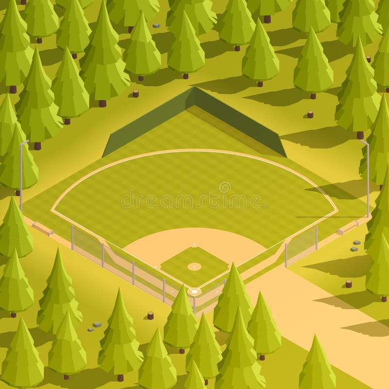 Baseball Field Isometric Stock Illustrations – 870 Baseball Field ...