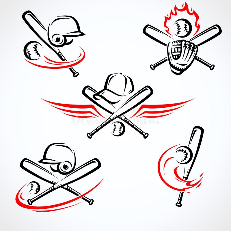 Baseball Label and Icon Set. Collection Icons Baseball Stock Vector ...