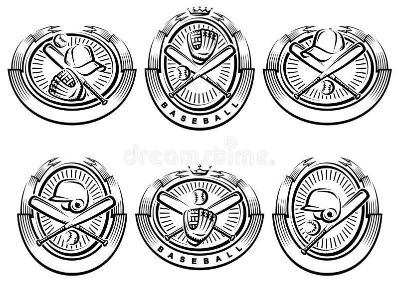 Baseball Label and Icon Set. Collection Icons Baseball Stock ...