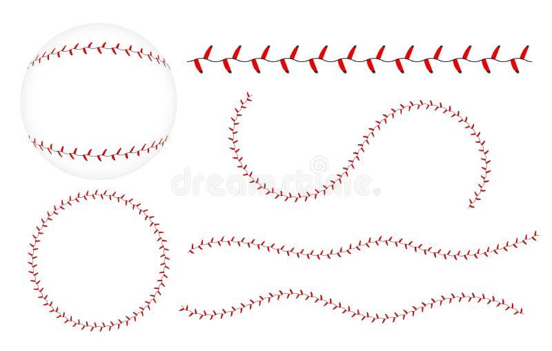 Baseball Seam Laces For Softball Game, Blue And Red Ball Stitches ...
