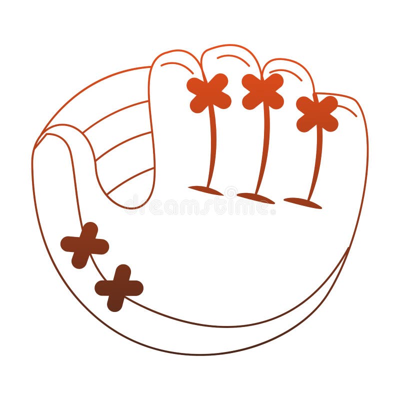 Baseball Leather Glove Red Lines Stock Vector - Illustration of game ...