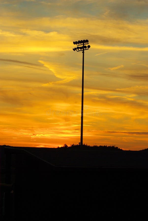 Baseball Lights at sunset stock image. Image of time, baseball - 6312073