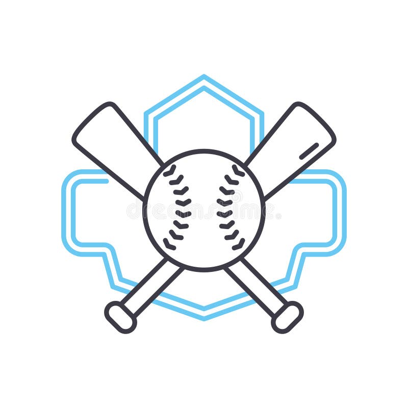 Baseball Line Icon, Outline Symbol, Vector Illustration, Concept Sign ...