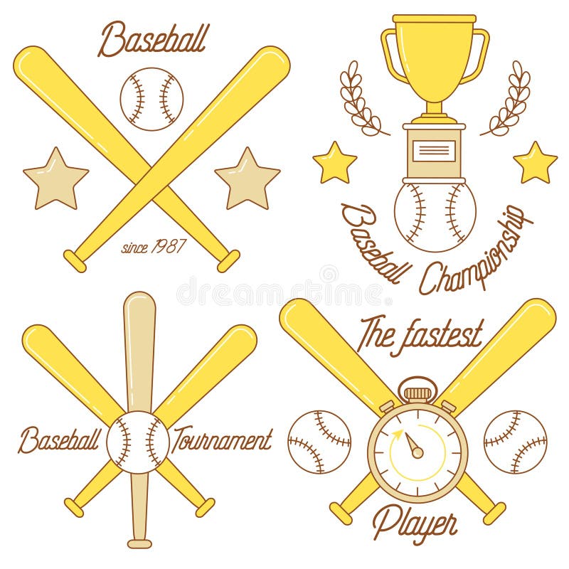 Baseball Line Icon Set Vector. Baseball Sports Icons Illustration ...